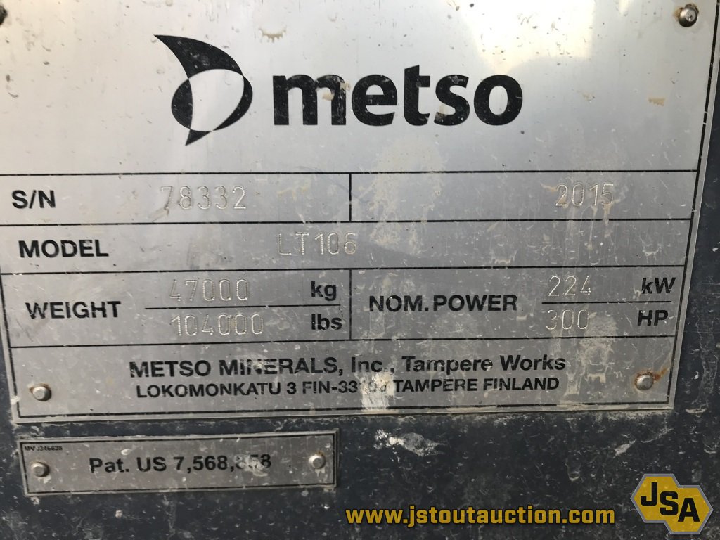 For Sale: 2015 Metso LT106 Aggregate